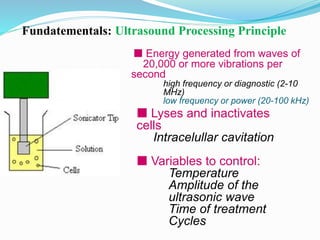 Application of ultrasound in separation process | PPTX