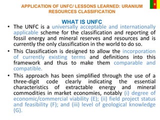 Application of UNFC and lessons learned experiences from Cameroon | PPTX
