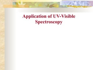 Application of UV Visible spectroscopy in pharmaceuticals | PDF
