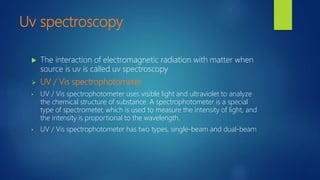 Application of uv visible spectroscopy in microbiology | PPTX