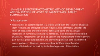 Application of uv visible spectroscopy in pharmaceutical industry | PPTX