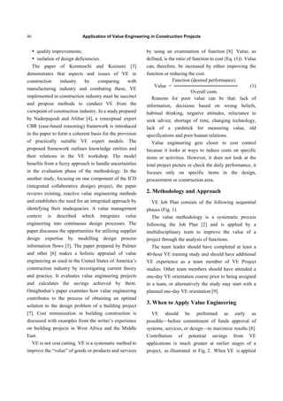 Application of value engineering in construction | PDF