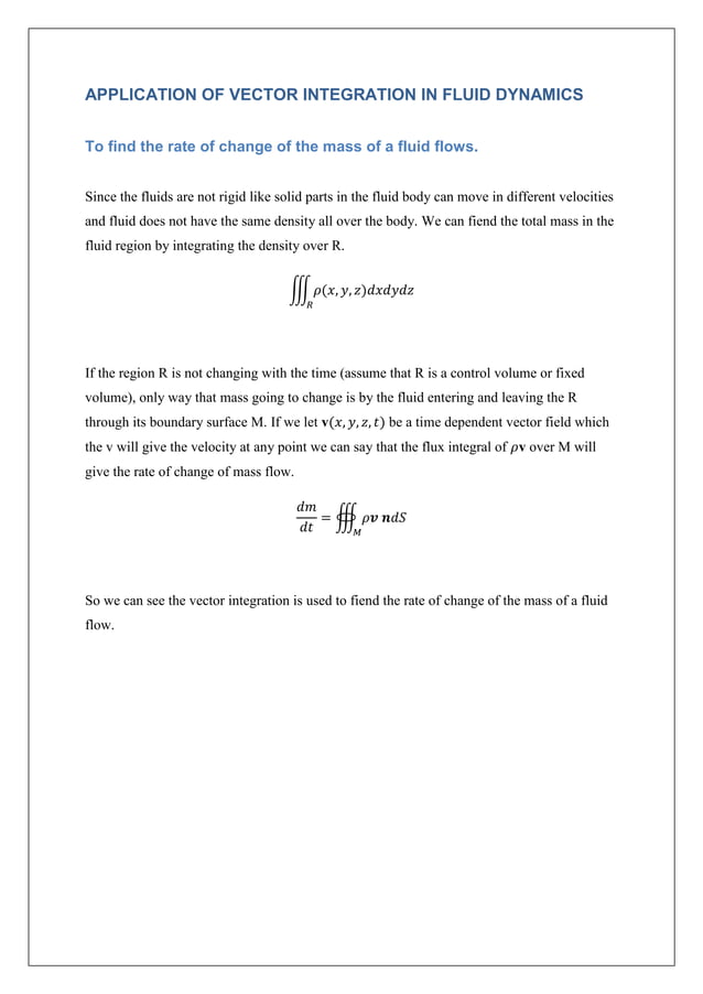 Application of vector integration | DOCX | Physics | Science