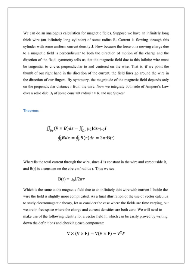Application of vector integration | DOCX | Physics | Science
