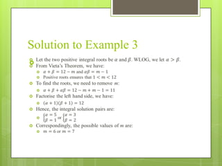 Application of vieta’s theorem | PPSX