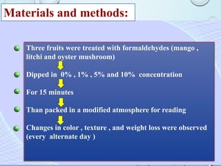 Application of volatile aldehydes for enhancement of storage life of ...