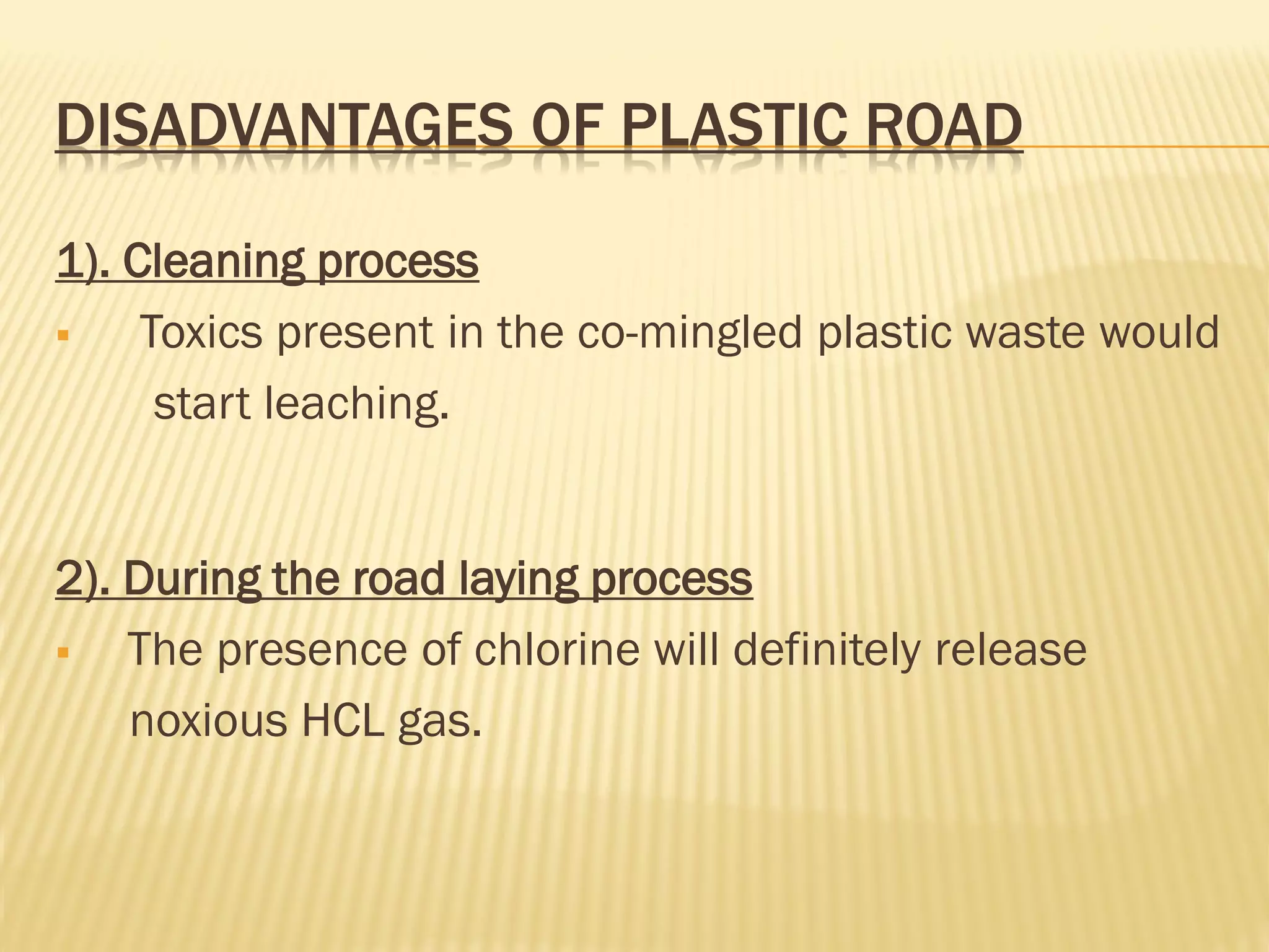 Application of waste plastics in construction of roads | PPT