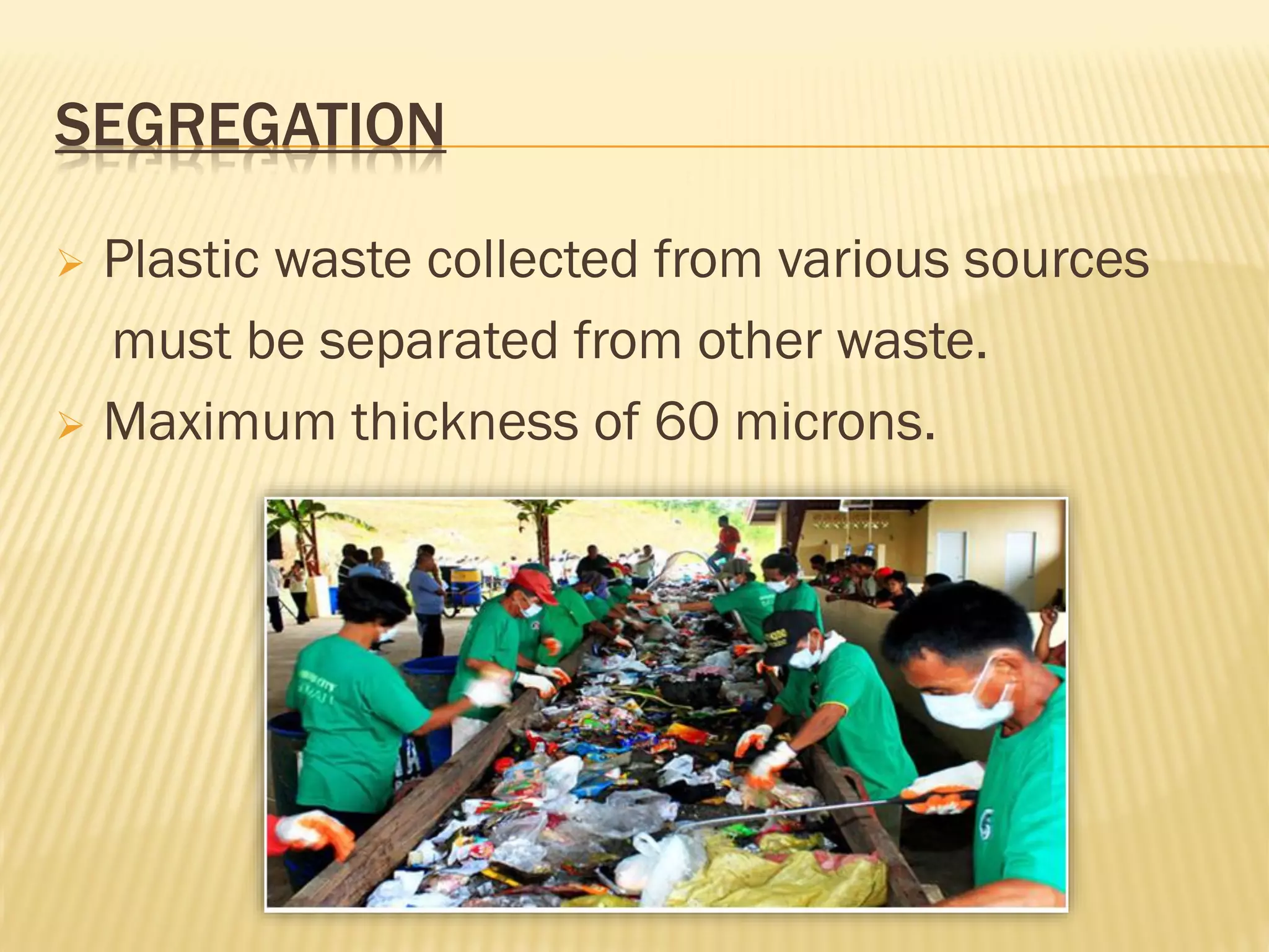 Application of waste plastics in construction of roads | PPT