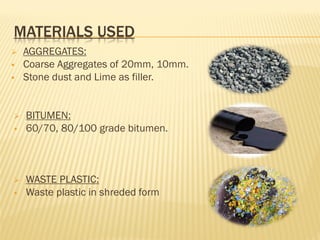 Application of waste plastics in construction of roads | PPT