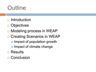 Application of water evaluation and planning (weap | PPTX