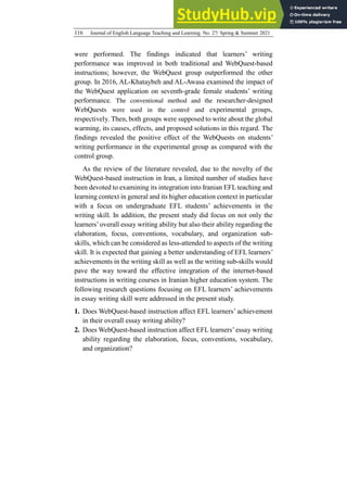 Application Of WebQuest-Based Instruction In Higher Education Context ...