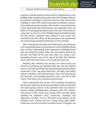 Application Of WebQuest-Based Instruction In Higher Education Context ...