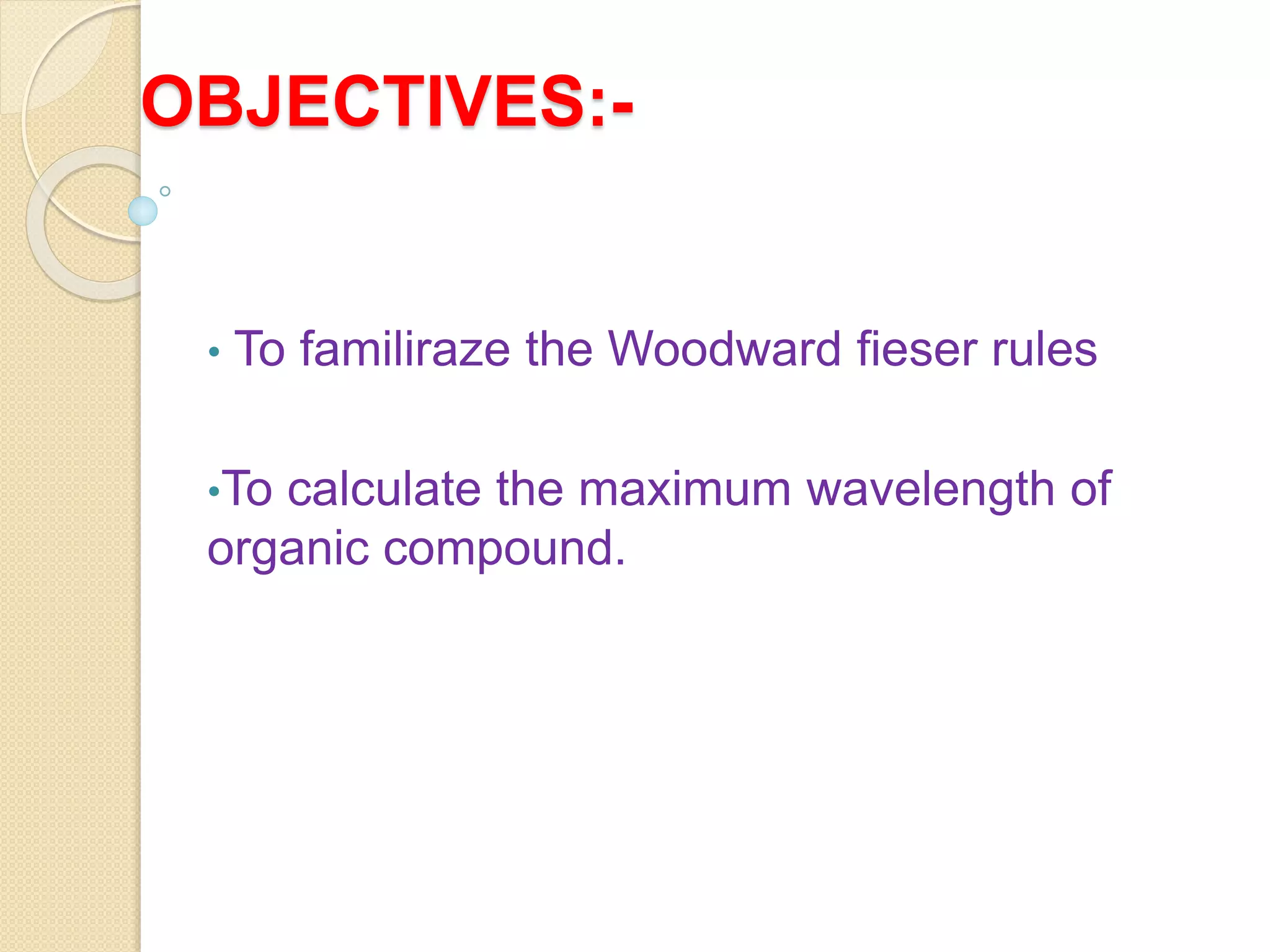 Application of woodward fieser rules in structural elucidation | PPTX