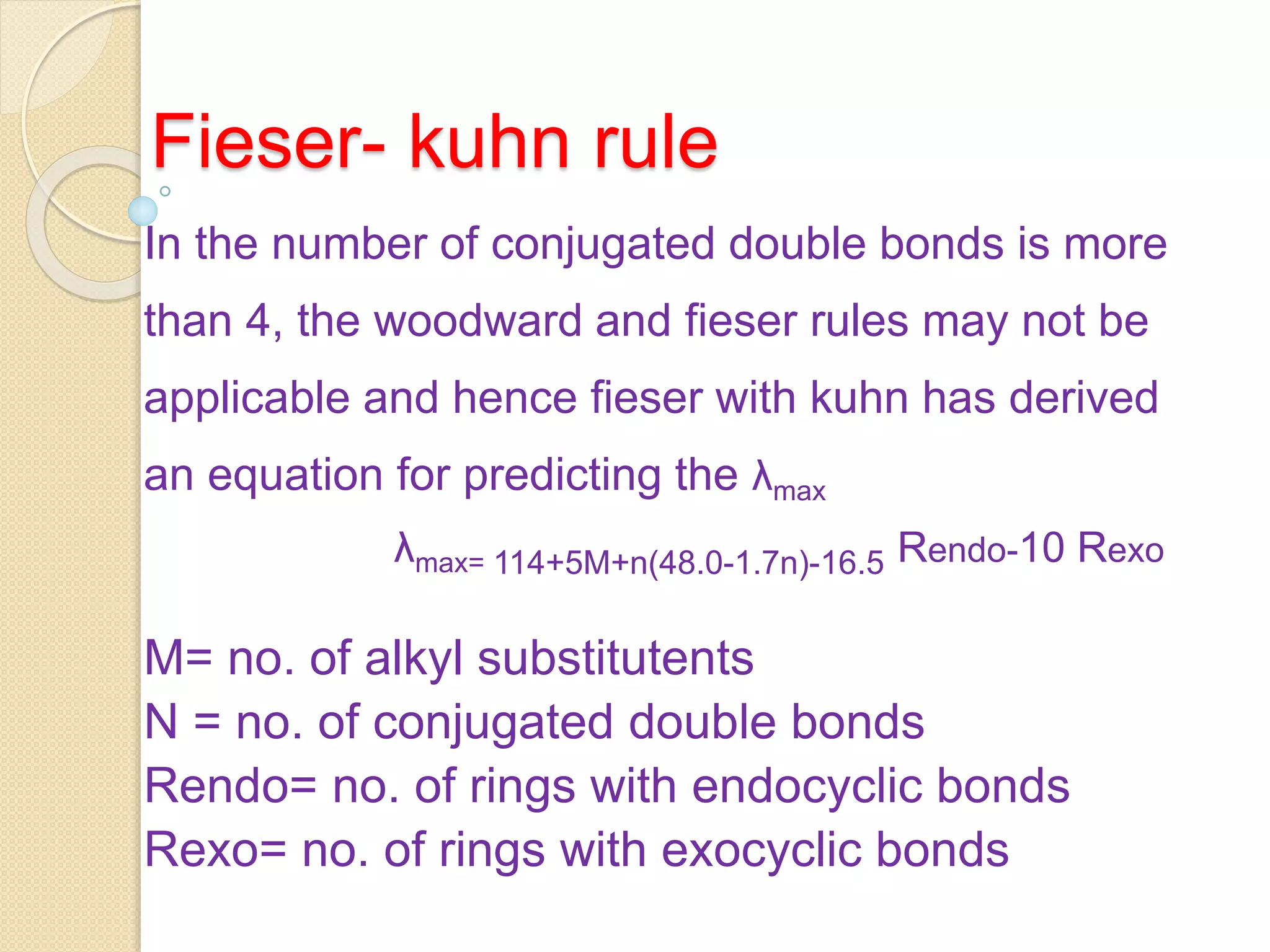 Application of woodward fieser rules in structural elucidation | PPTX