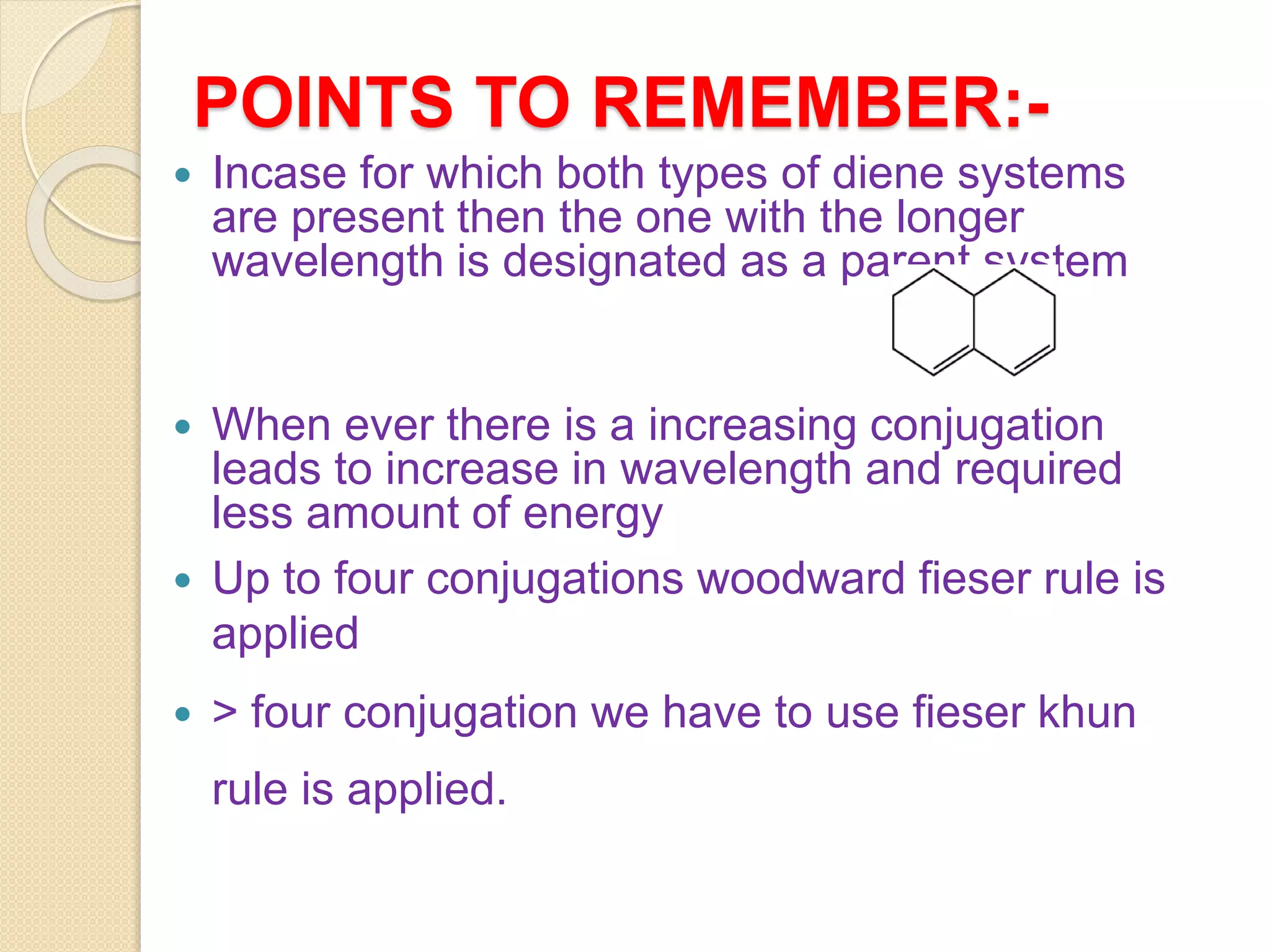 Application of woodward fieser rules in structural elucidation | PPTX