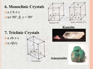 Types of crystals & Application of x ray | PPTX