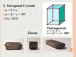 Types of crystals & Application of x ray | PPTX