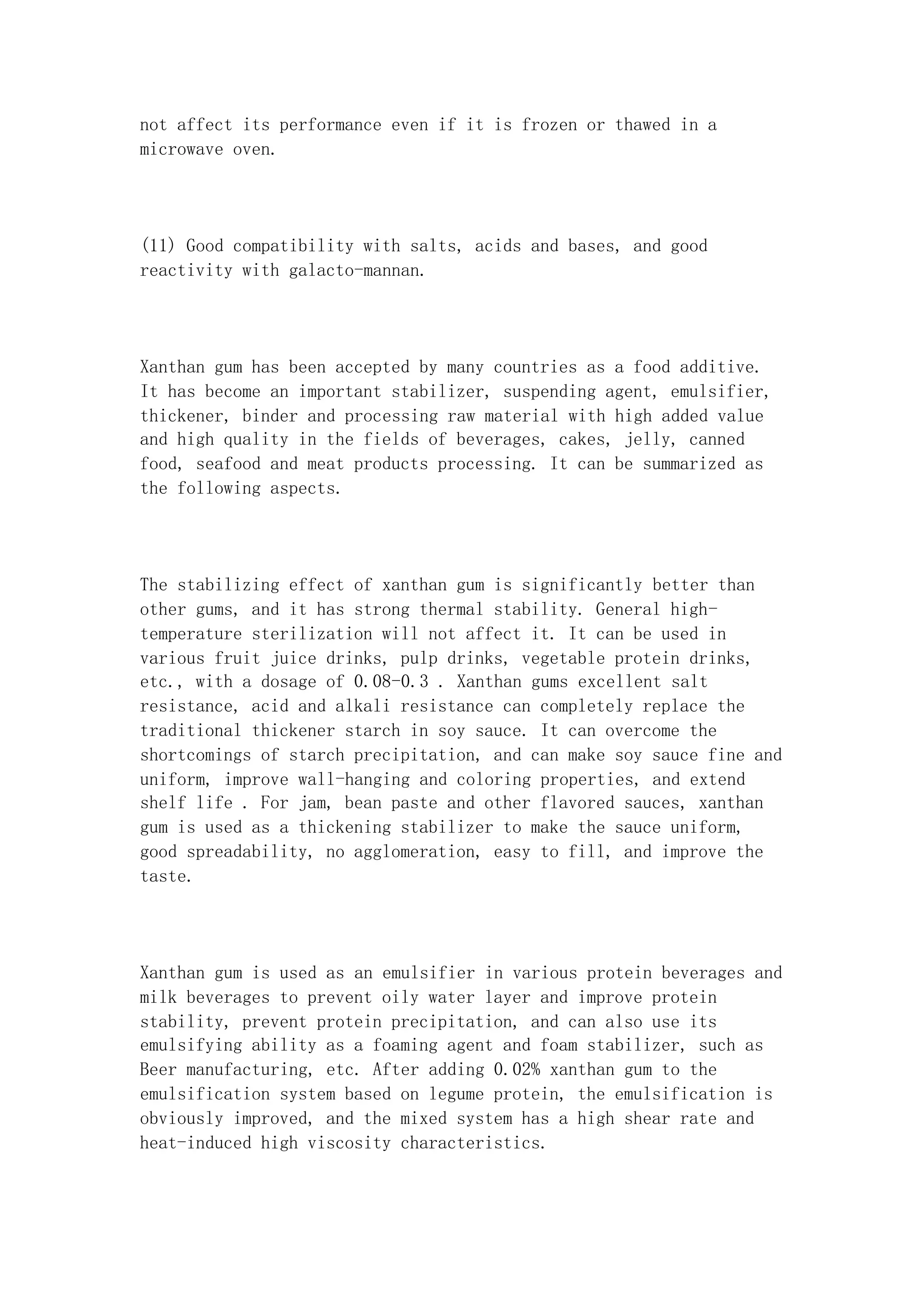Application of xanthan gum | DOCX