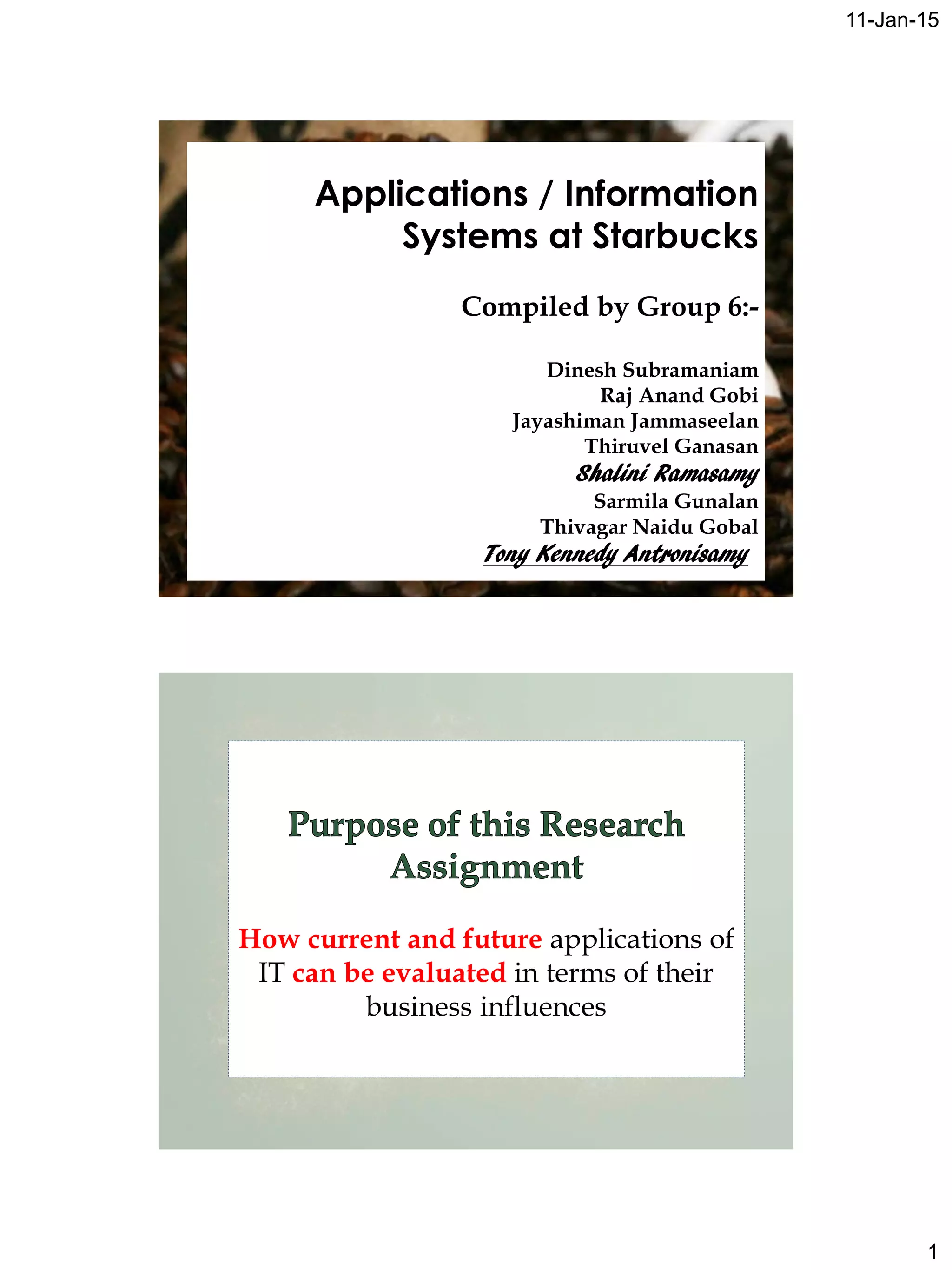Application or Information System at Starbucks | PDF