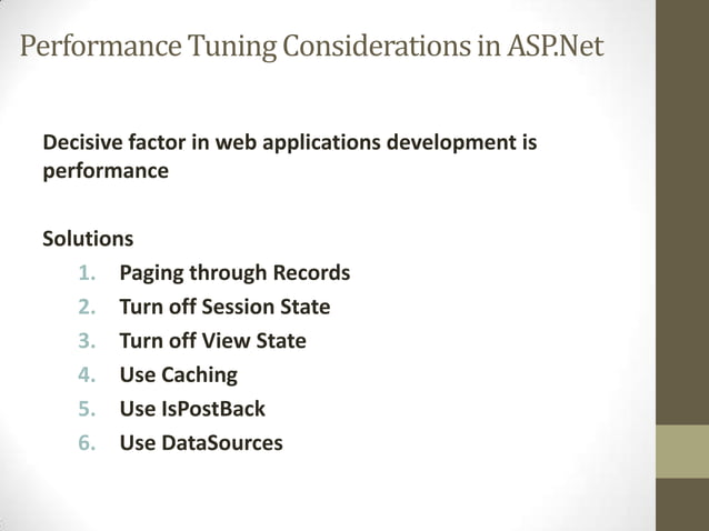 Application Performance Tuning Techniques | PPT | Free download