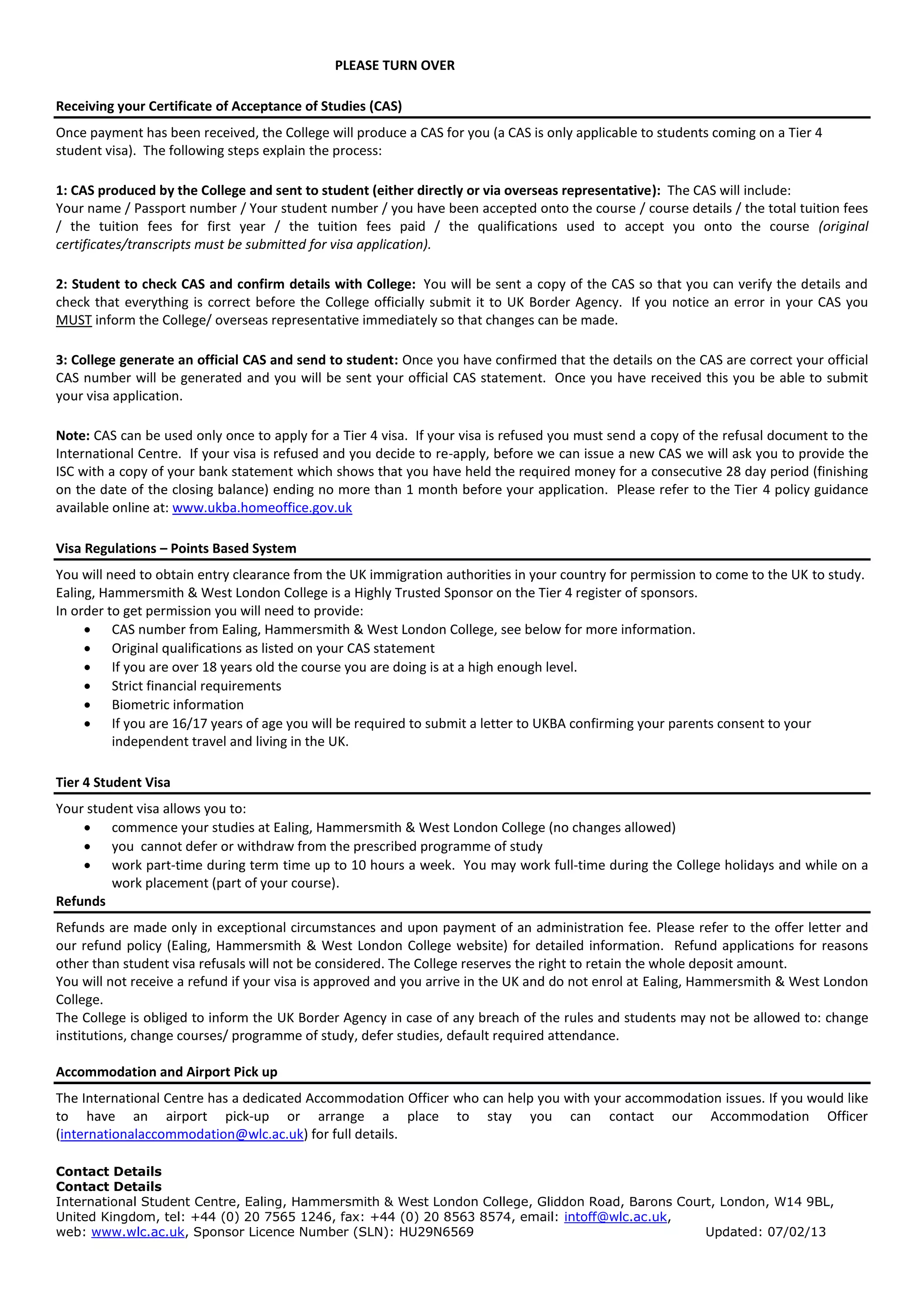 Ealing Hammersmith and West London College Application process 2013 | PDF