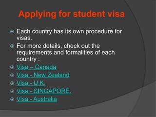 Application process for studying abroad | PPTX