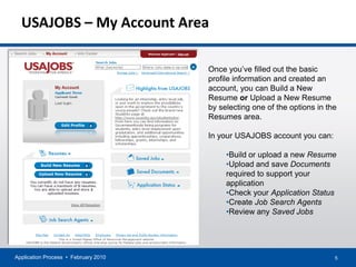 APPLICATION PROCESS for USAJOBS | PDF