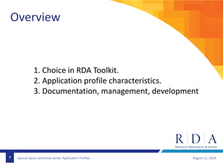 Special Topics: Application Profiles | PPTX