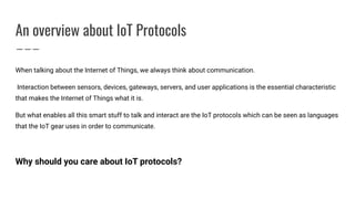 Overview on Application protocols in Internet of Things | PPT