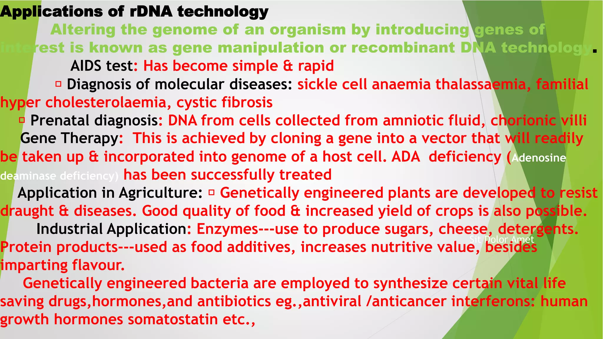 Application recombinant dna technology | PPTX