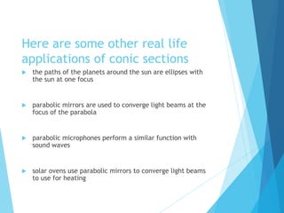 Applications of conic and vectors | PPTX