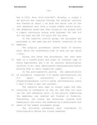 MEMBRANE TO RE-ESTABLISH CONTINUITY OF INJURED BIOLOGICAL TISSUES | PDF