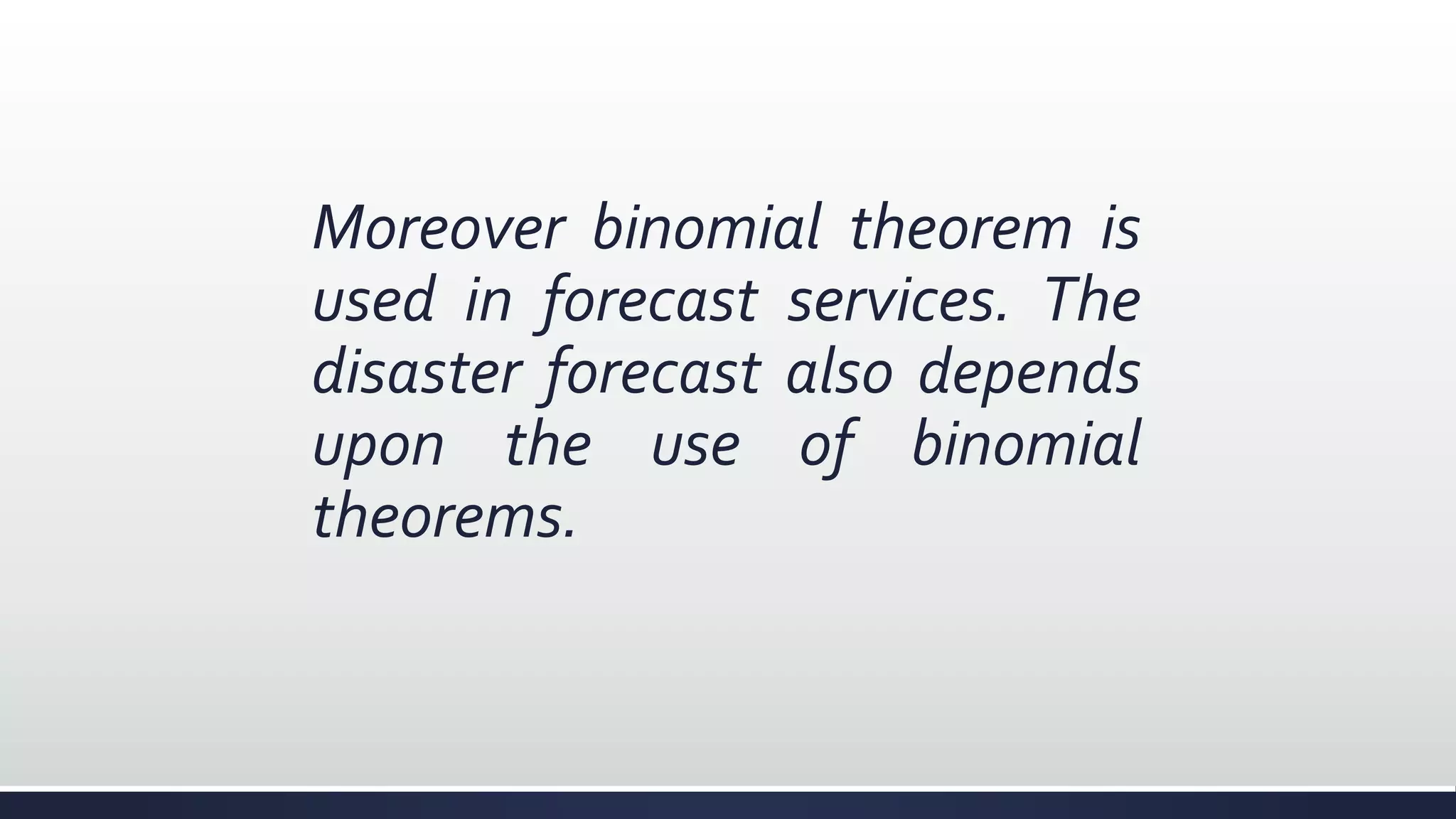 APPLICATION OF BINOMIAL THEOREM | PPTX
