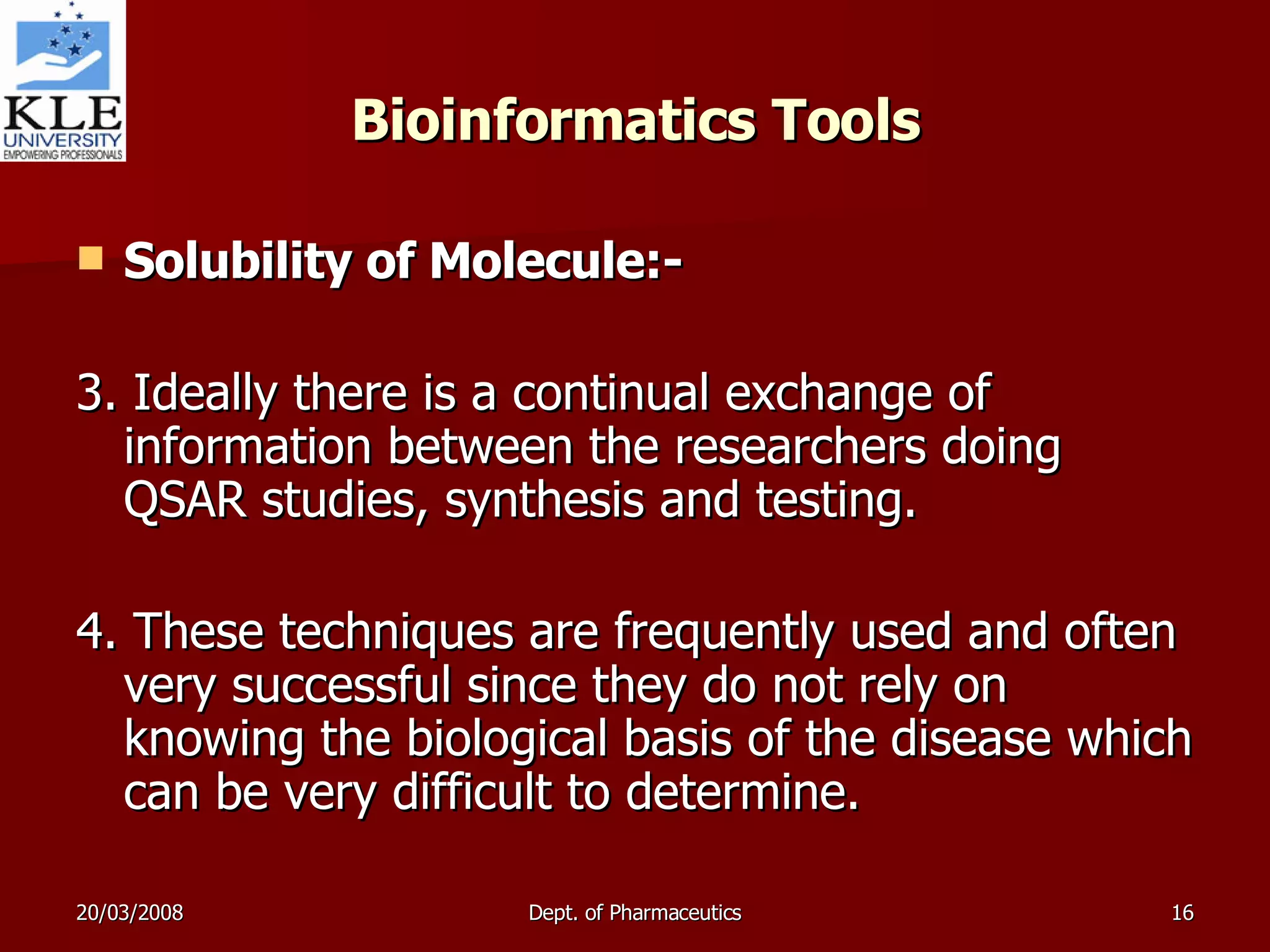 Applications Of Bioinformatics In Drug Discovery And Process | PPT