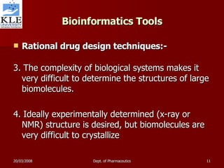 Applications Of Bioinformatics In Drug Discovery And Process | PPT