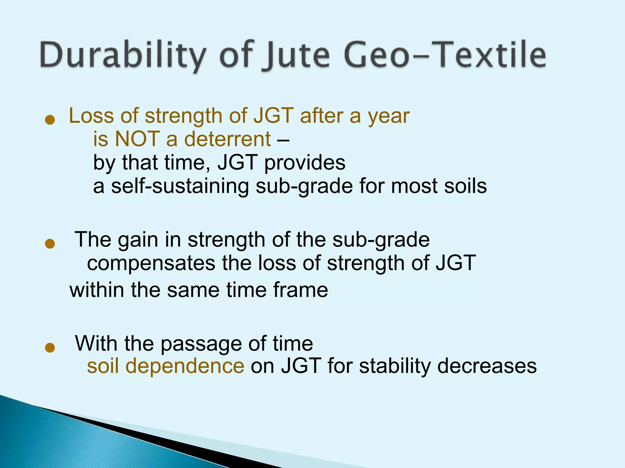 Applications of Jute Geo –Textiles | PPT