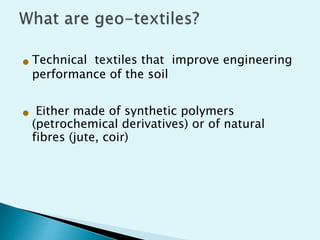 Applications of Jute Geo –Textiles | PPTX