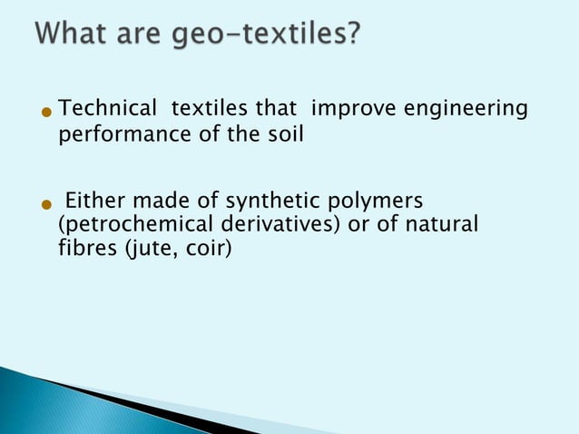 Applications of Jute Geo –Textiles | PPT