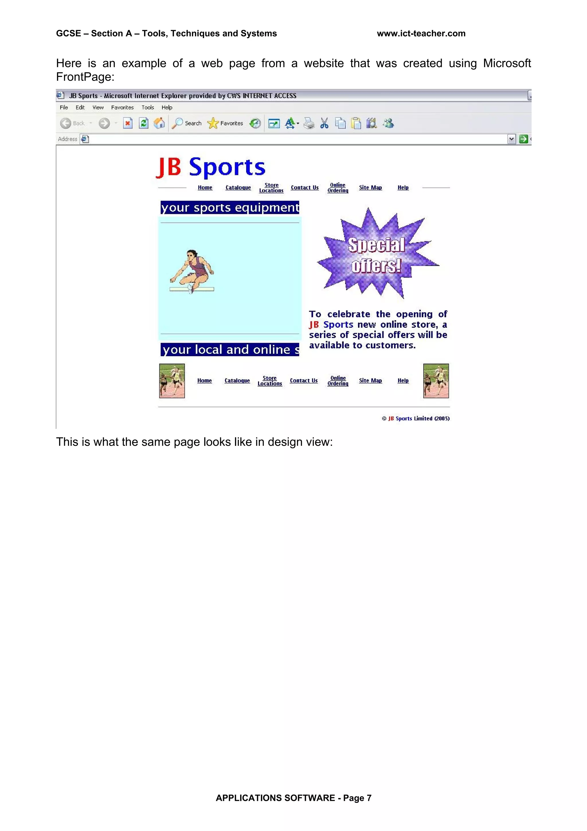Applications Software - Web Design. worksheet. | DOC