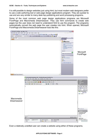 Applications Software - Web Design. worksheet. | DOC | Web Design and ...