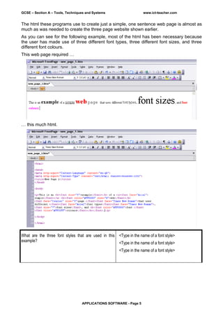Applications Software - Web Design. worksheet. | DOC | Web Design and ...
