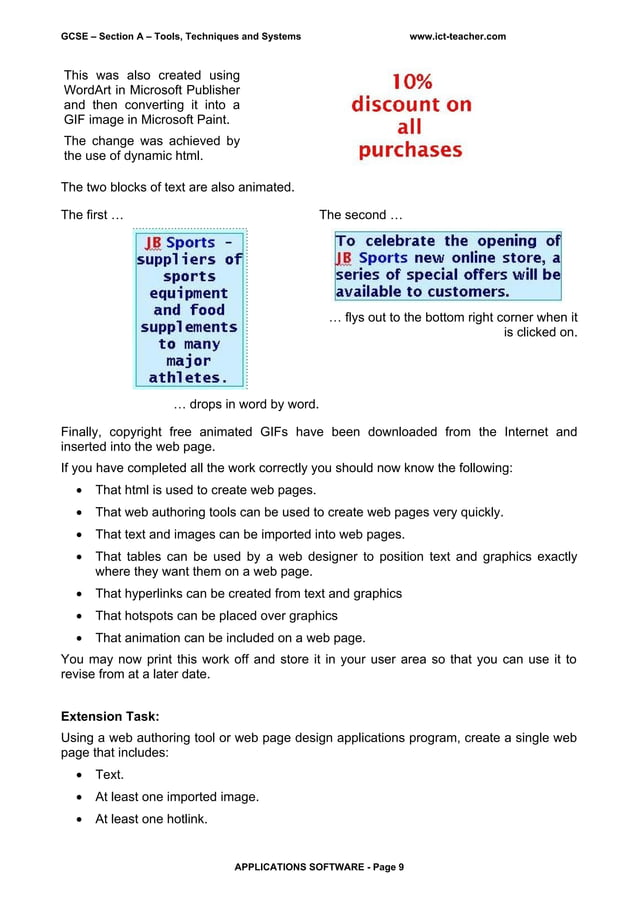 Applications Software - Web Design. worksheet. | DOC | Web Design and HTML | Internet