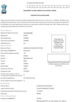 passportApplication samruddhi | PDF