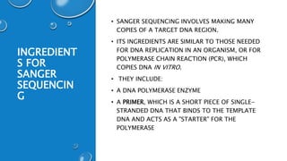Applications and drawbacks of sanger sequencing | PPTX