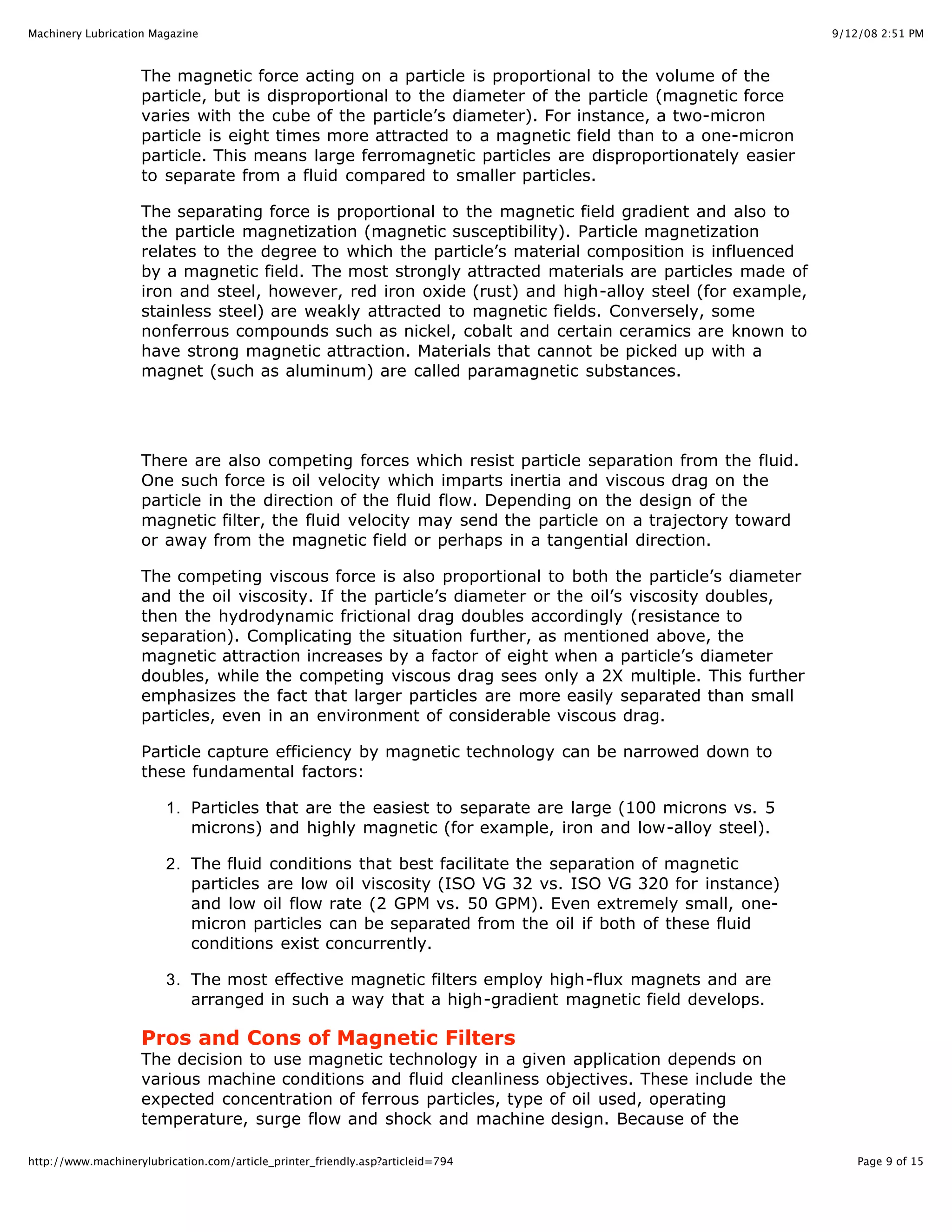 Applications & benefits of magnetic filtration | PDF