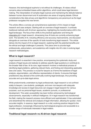 AI for Legal Research with applications, tools | PDF