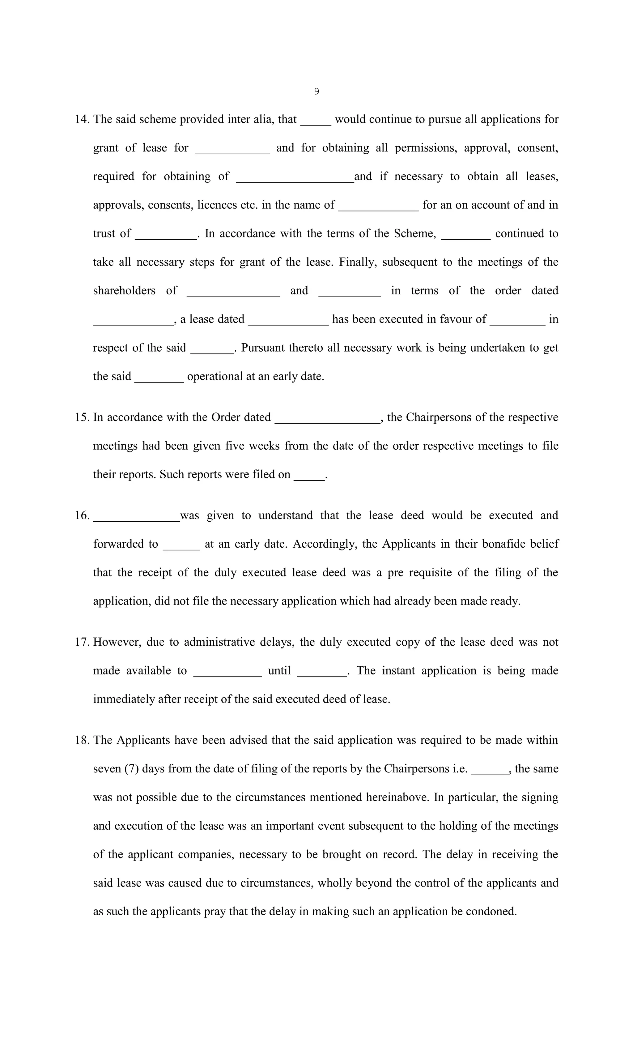 Application scheme for amalgamation under section 391(2) and 394 ...