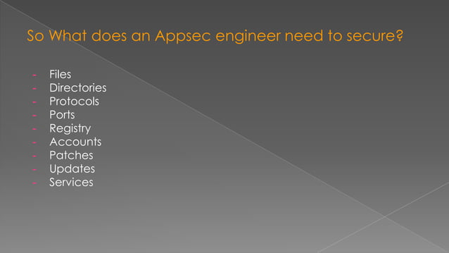 Application security [appsec] | PPTX