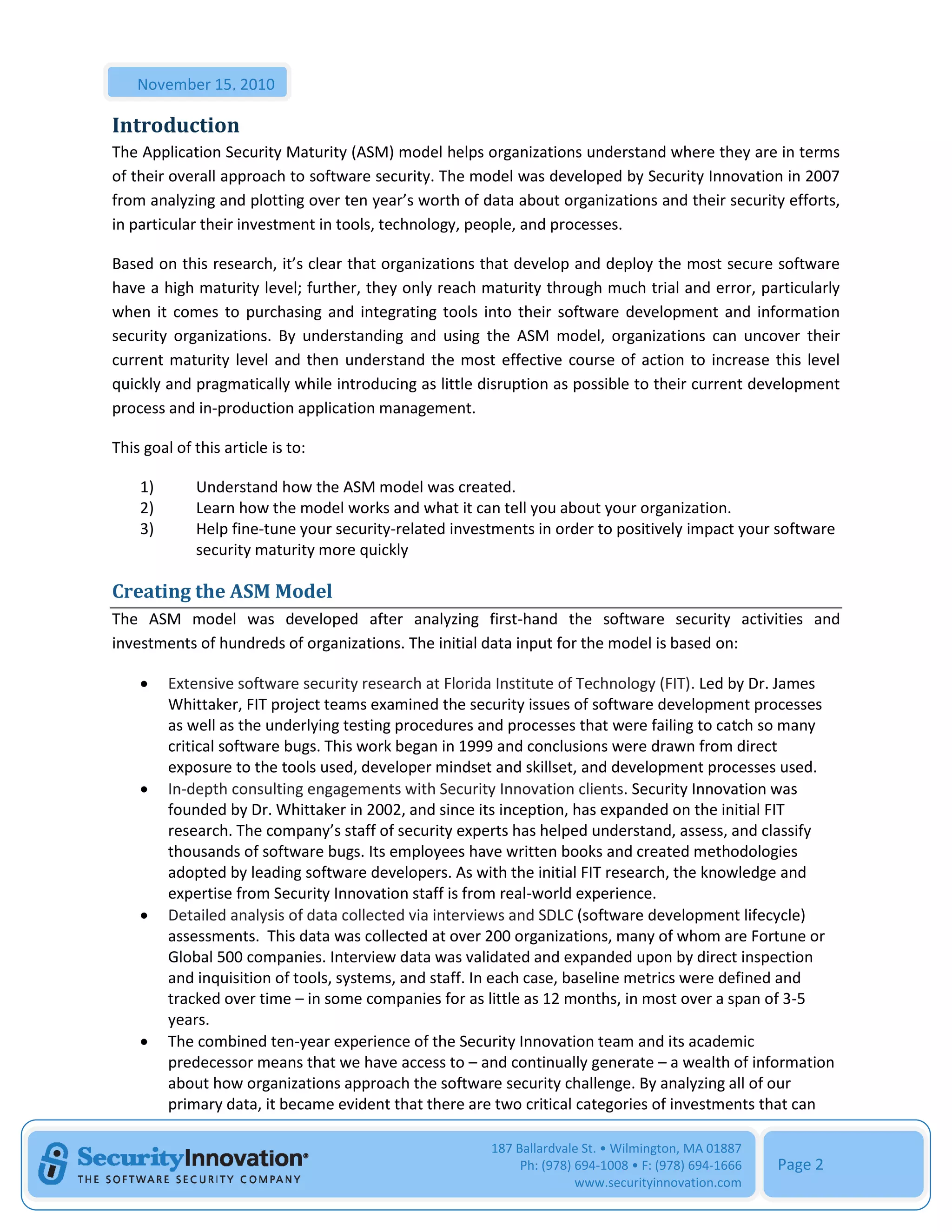 Application Security Maturity Model | PDF