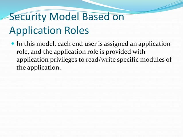 Application security models | PPTX | Databases | Computer Software and ...
